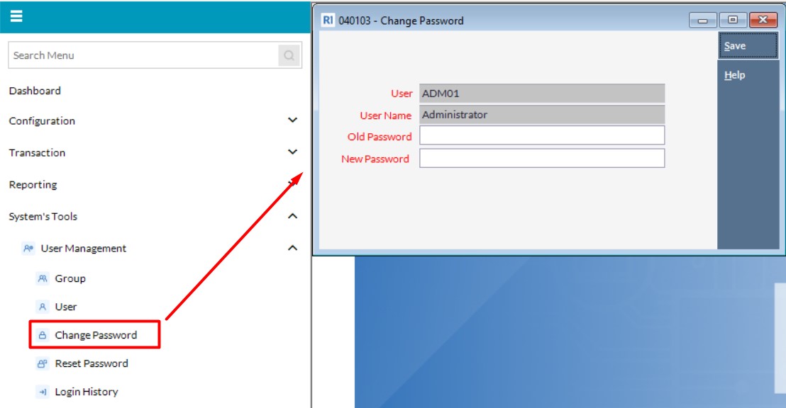 Panduan Pengguna - Change Password - R1 ERP