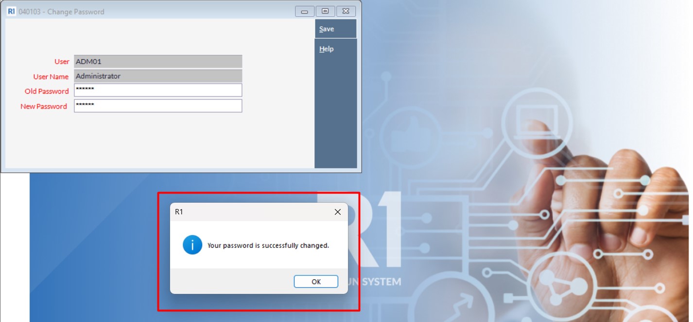 Panduan Pengguna - Change Password - R1 ERP